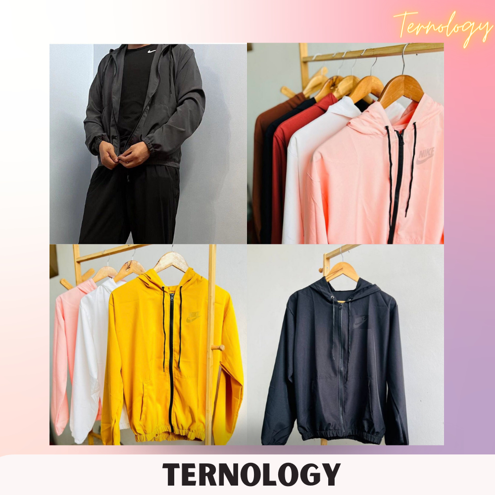 TASLAN WINDBREAKER JACKET WITH ZIPPER AND HOOD UNISEX (PLUS SIZE ...