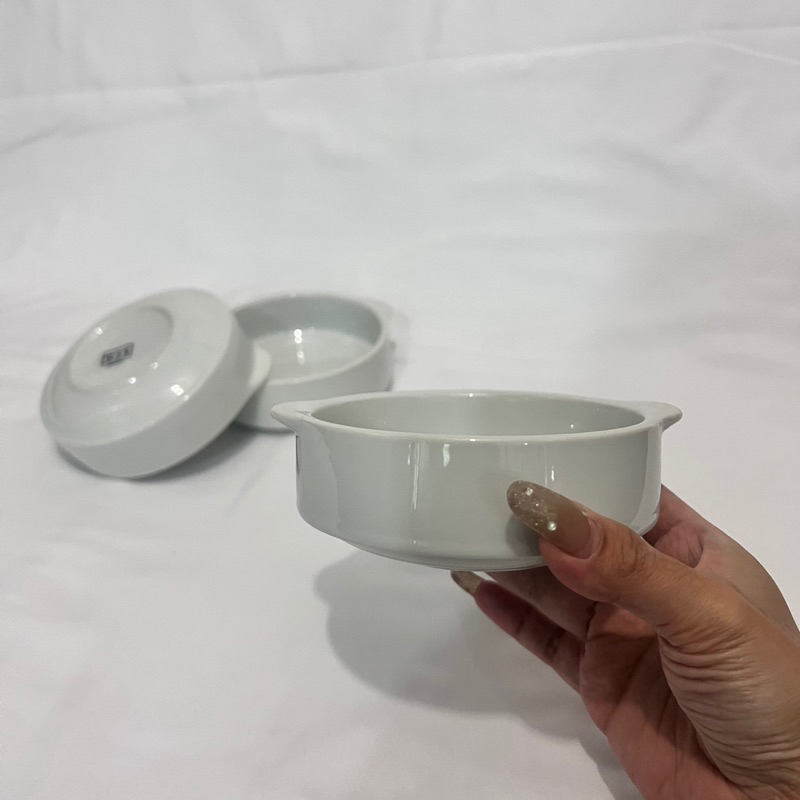 D005 ceramic consume cup soup Bowl two ear Restaurant quality | Shopee ...