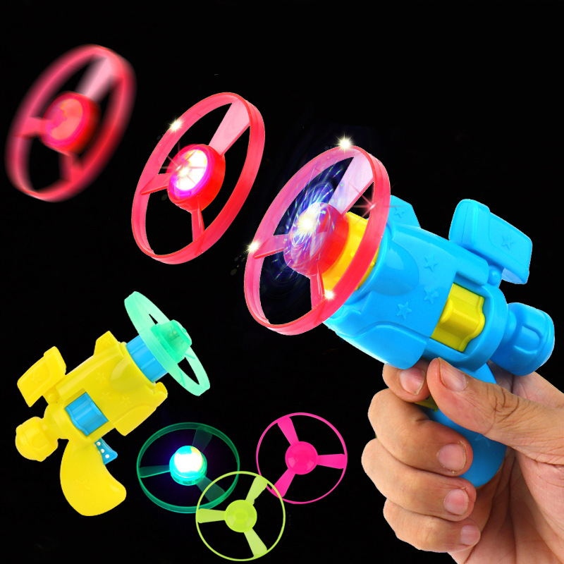 Flying Saucer Gun Flying Disc Gun Toys for Kids Baby Toys Shooting Disc ...
