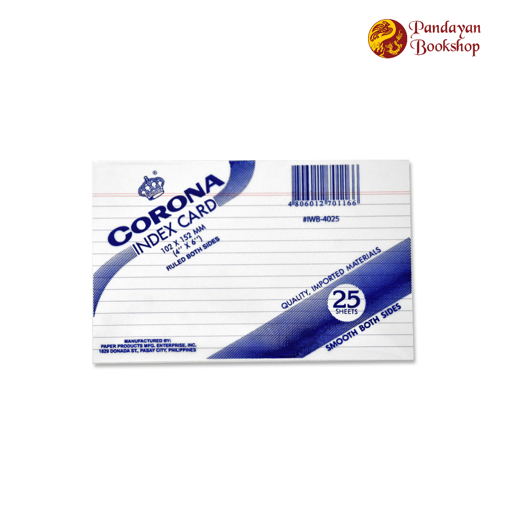 Corona Index Card 25s (3x5" | 4x6" | 5x8") | Shopee Philippines