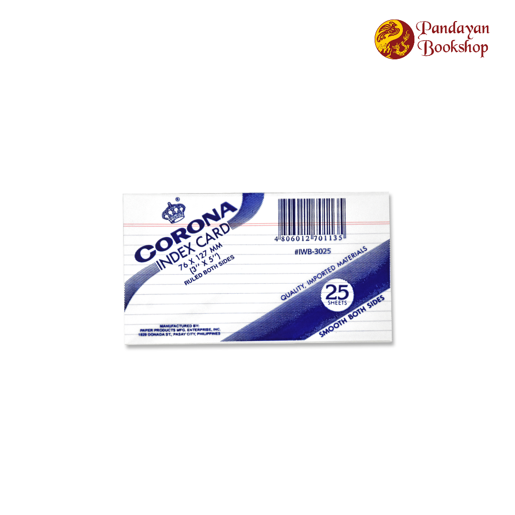 Corona Index Card 25s (3x5" | 4x6" | 5x8") | Shopee Philippines