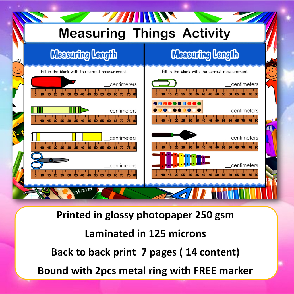 Measuring things educational activity laminated | Shopee Philippines