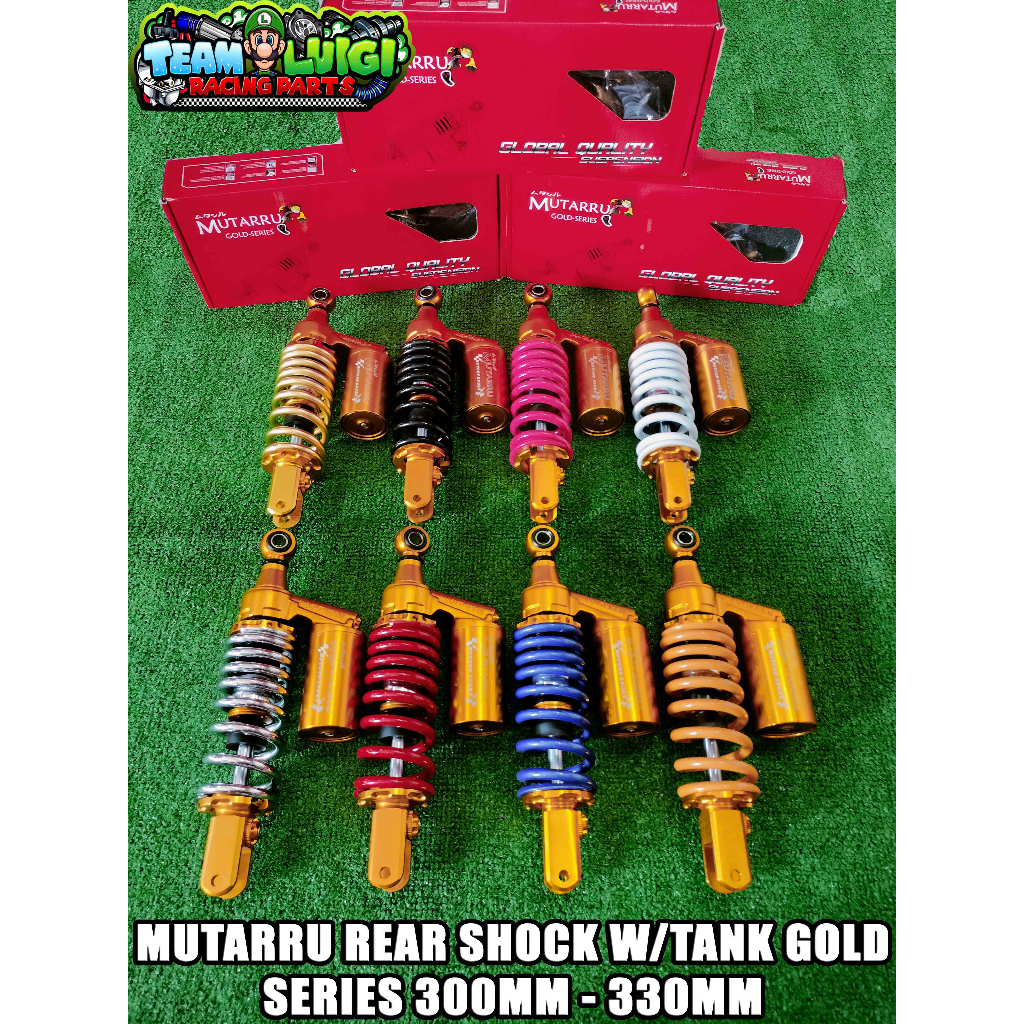 MUTARRU REAR SHOCK W/TANK 300MM-330MM GOLD SERIES FOR YAMAHA MIO SPORTY ...