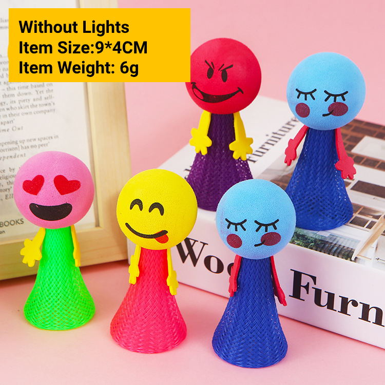 Bouncing Doll Cute Press Jump Toys for Kids Cute Emojis Doll Toys ...