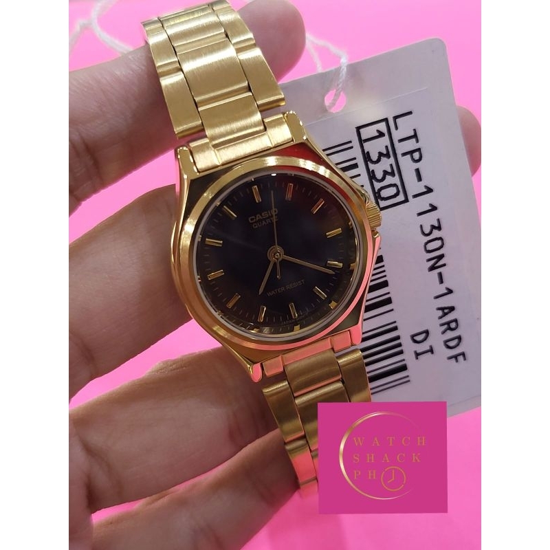 Casio Ladies Ltp 1130n 1a Ltp 1130 Gold Black Face Shopee Philippines