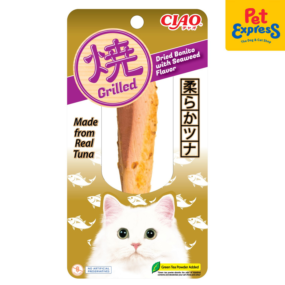Ciao Grilled Tuna Dried Bonito with Seaweed Cat Treats 20g (TSC-04) (2 packs) | Shopee Philippines