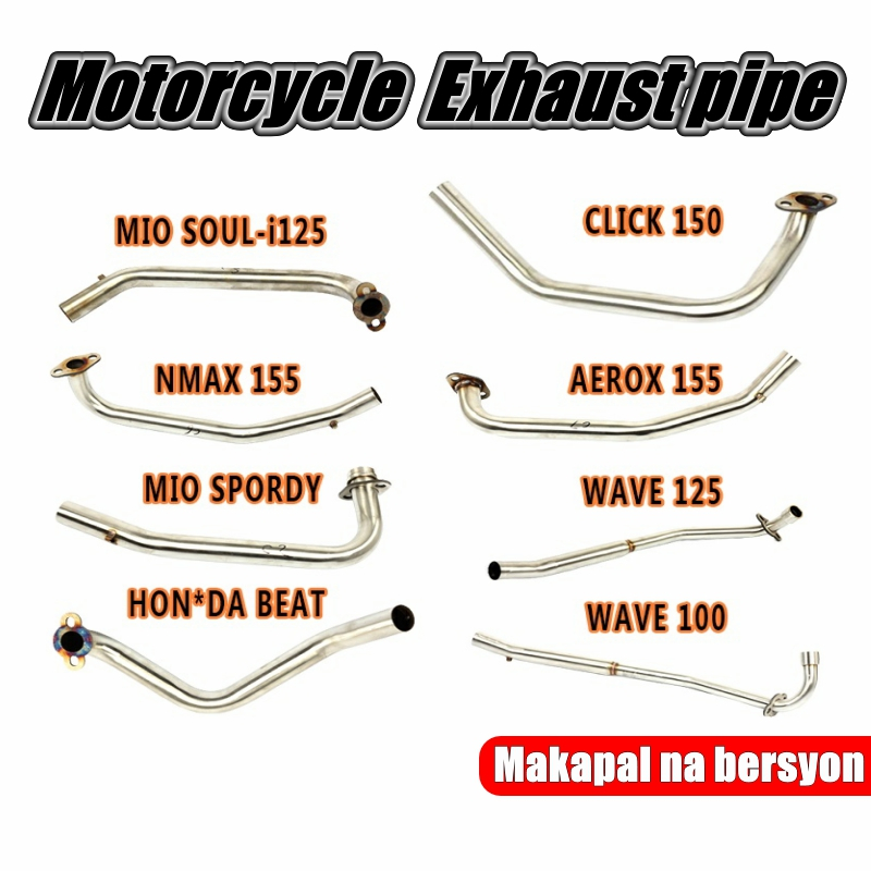 Motorcycle universal exhaust pipe front section for CLICK150 WAVE125 ...
