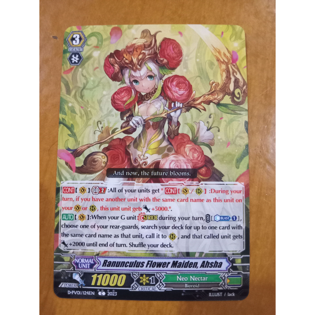 CFV Ranunculus Flower Maiden, Ahsha D-PV01/124EN Cardfight Vanguard History C Neo Nectar ...