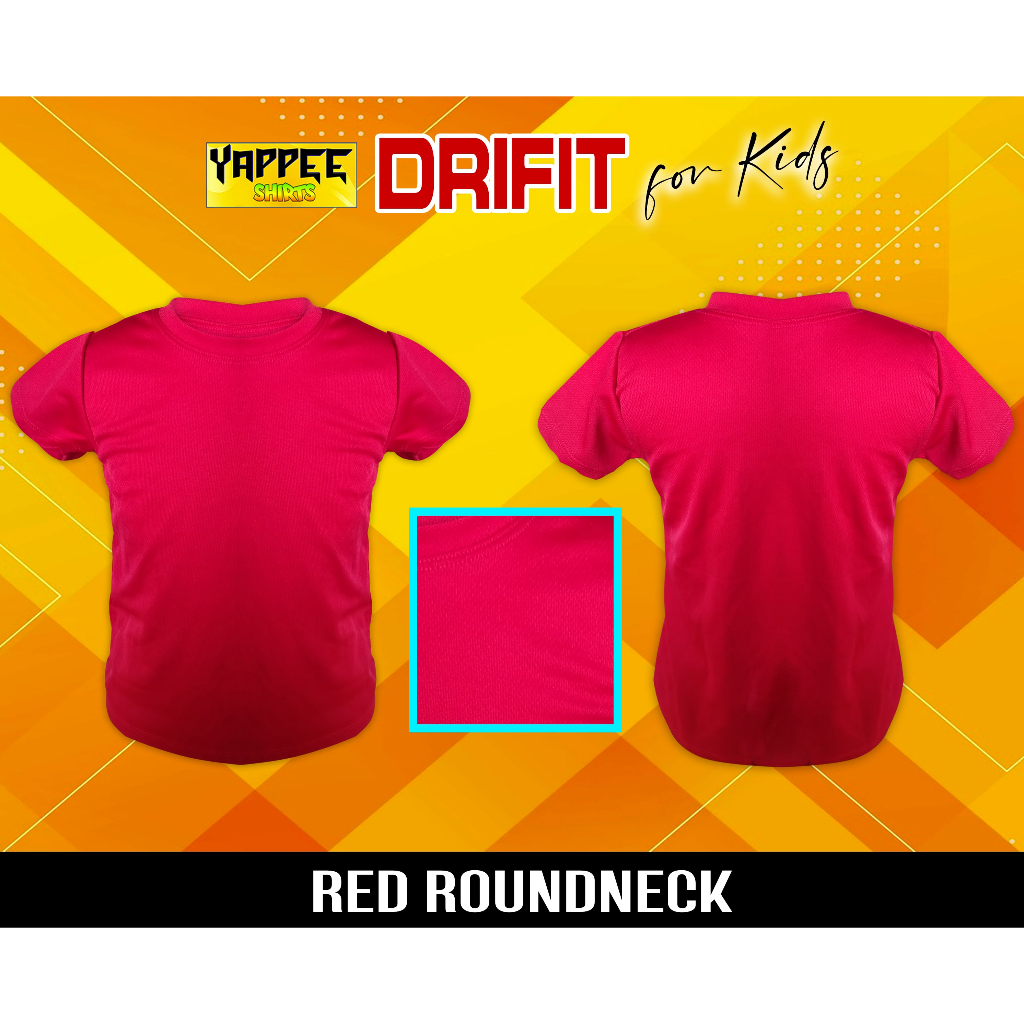 Yappee Kids Drifit Red Activewear Tshirt | Shopee Philippines