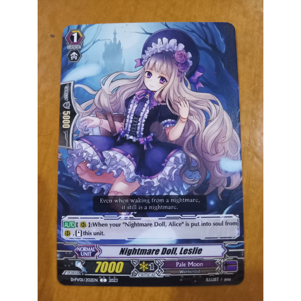 CFV Nightmare Doll, Leslie D-PV01/202EN G-BT05/086EN Cardfight Vanguard Pale Moon | Shopee ...