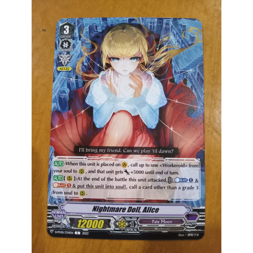 CFV Nightmare Doll, Alice D-PV01/334EN Cardfight Vanguard History C ...