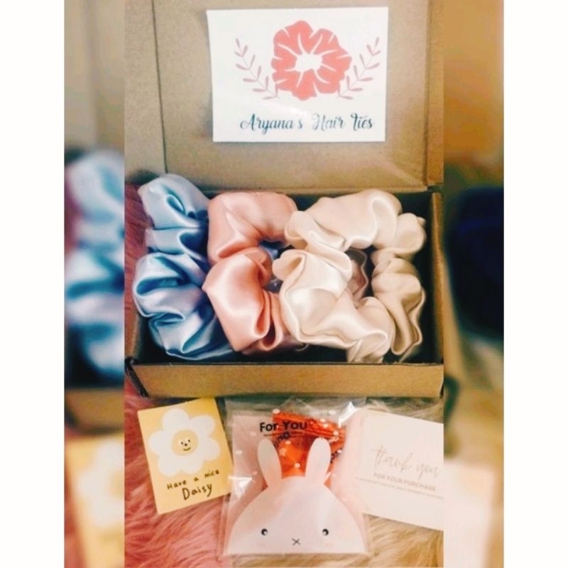 scrunchies gift set box with card | Shopee Philippines
