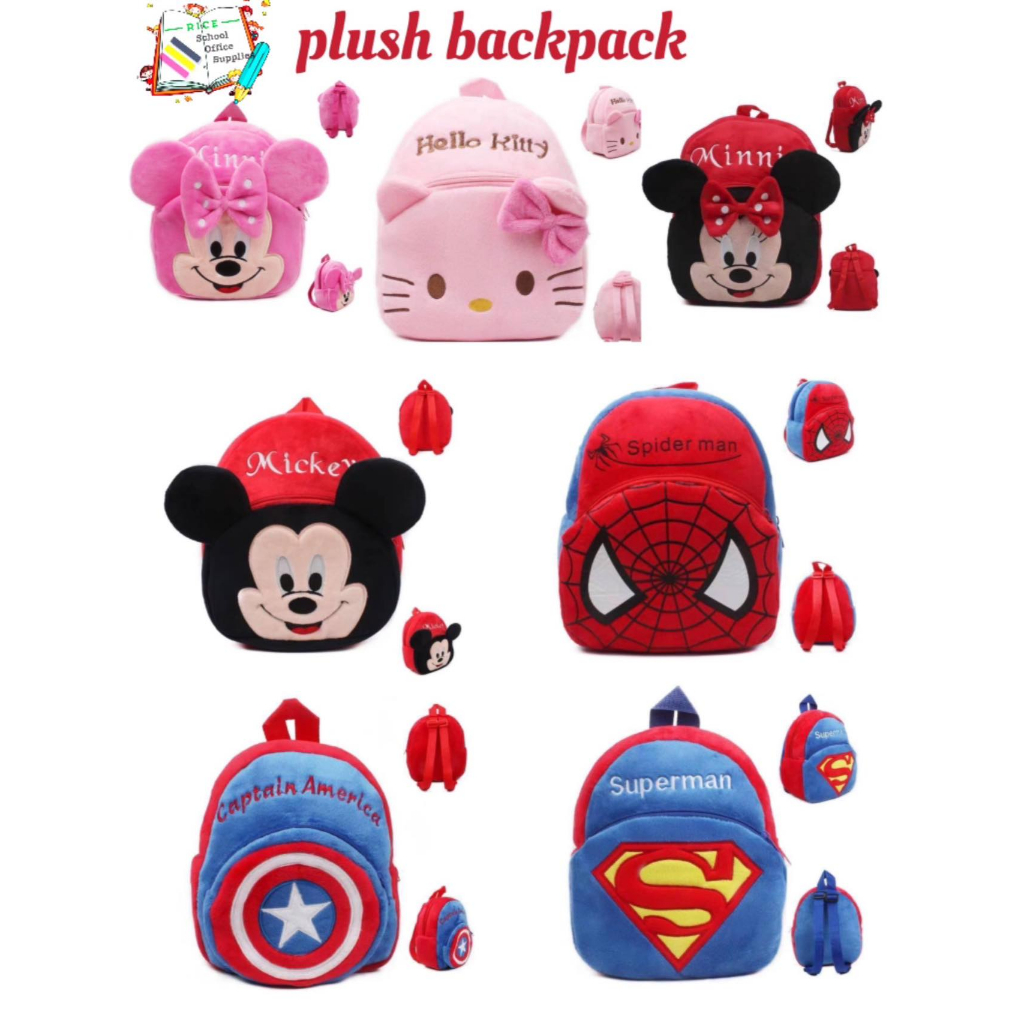 Cartoon Themed Fluffy Kids Backpack Baby Small Plush Cartoon Backpack ...