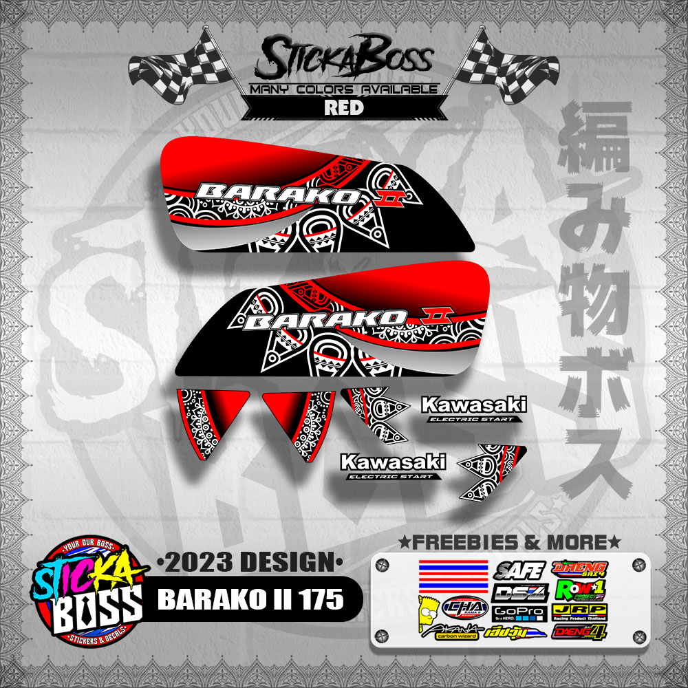 BARAKO ll 175 DECALS ( 2023 DESIGN )【WITH FREEBIES】 | Shopee Philippines