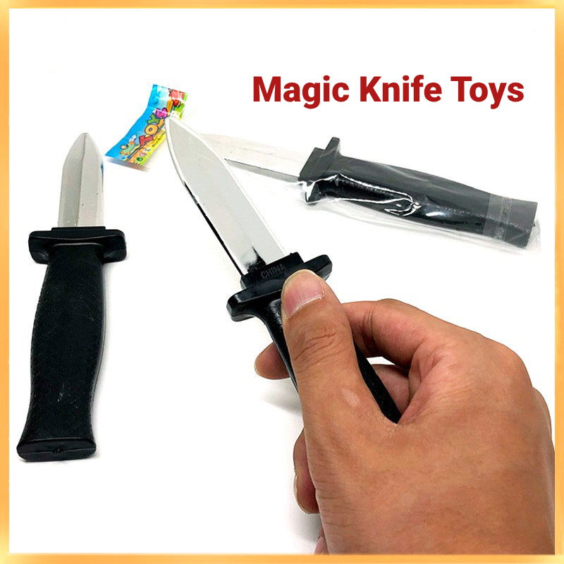 Toy Knife Shrink Plastic Knife Retractable Fake Knife Toys Prank Toys ...