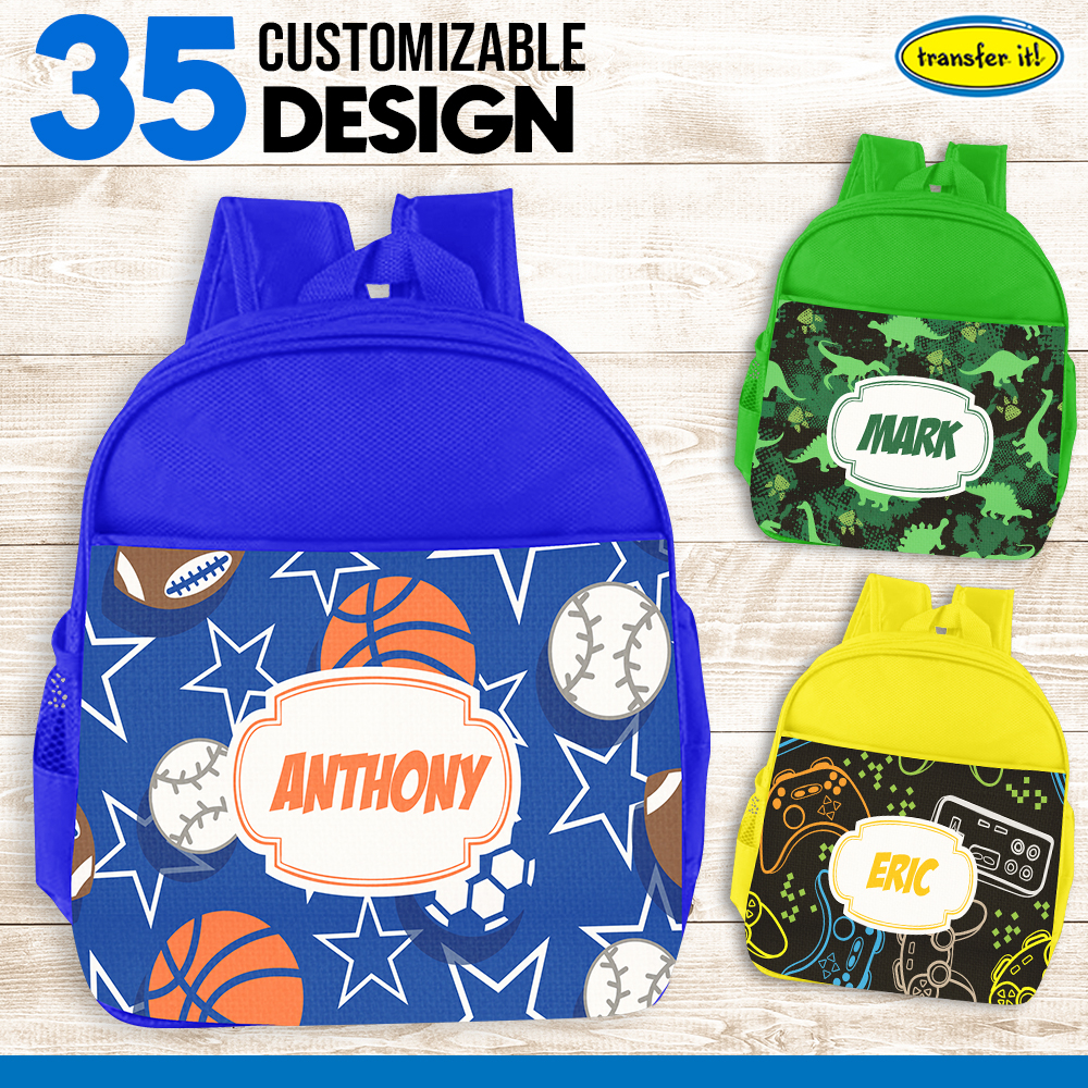 Personalized Kiddie Boy Design Backpack Changeable Name Gift Ideas ...