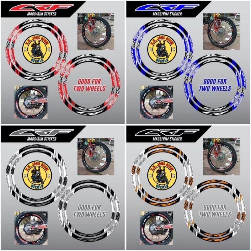 CRF 150 HONDA Rim Sticker Decals Mags Front and Back (with freebies ...