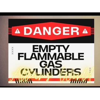 Flammable Signage Safety Sign LPG Signage Sticker Empty Flammable Gas ...