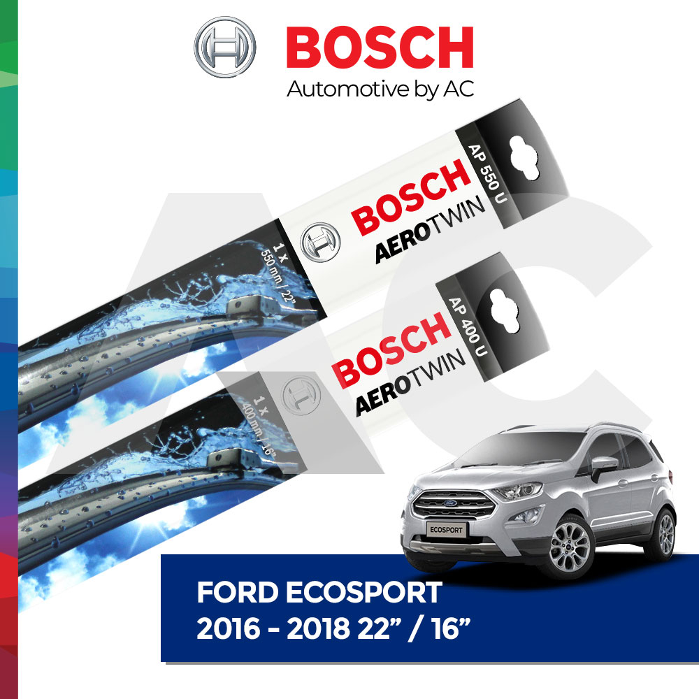BOSCH AEROTWIN PLUS FLATBLADES WIPER SET FOR FORD ECOSPORT 2016-2018 (22"/16") | Shopee Philippines