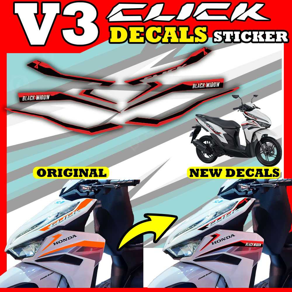 Cover Up Decals for Honda Click 125 V3 / Decals for click v3 New design ...