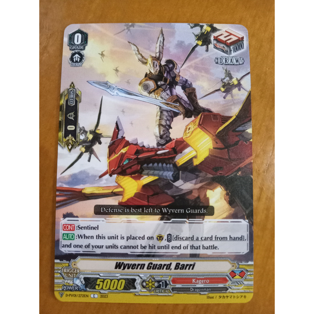 CFV Wyvern Guard, Barri SS03/PV01/VBT01 Kagero Draw PG Sentinel Cardfight Vanguard English V ...