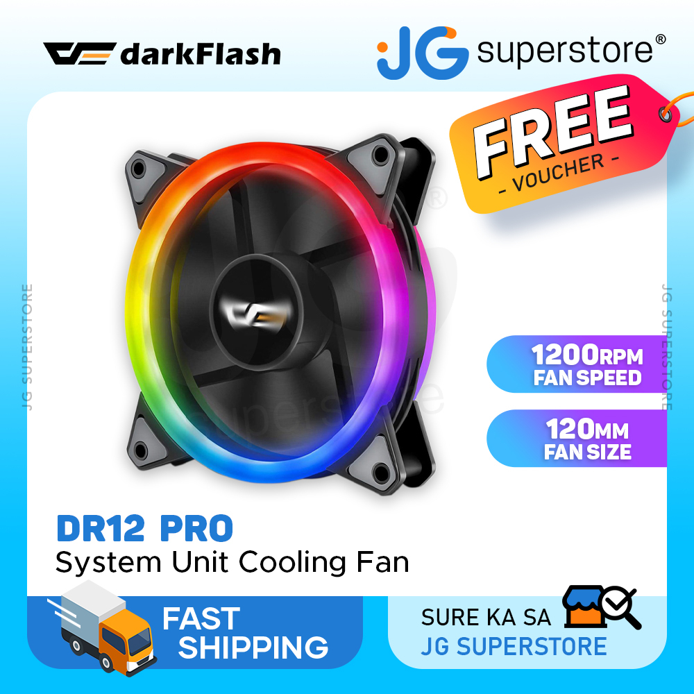 darkFlash DR12 PRO RGB 120mm Desktop System Unit PWM Cooling Fan w ...