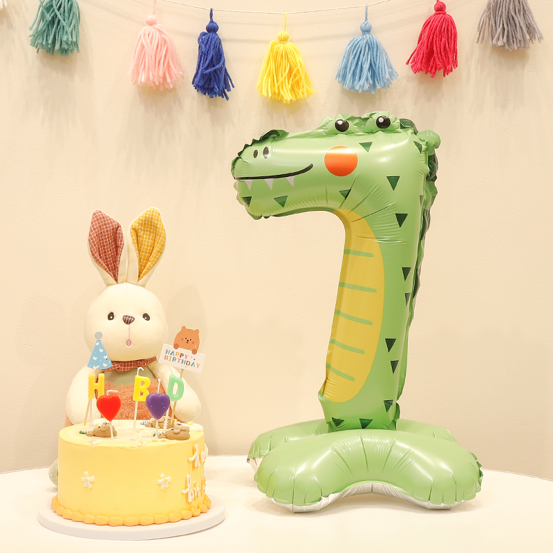 23 Inch Standee Animal Number Balloons Cartoon Animal Figure Air ...