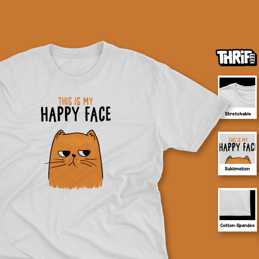 Angry Cat T-shirt. White Graphic Tees Sublimation Print. Unisex T-Shirt ...