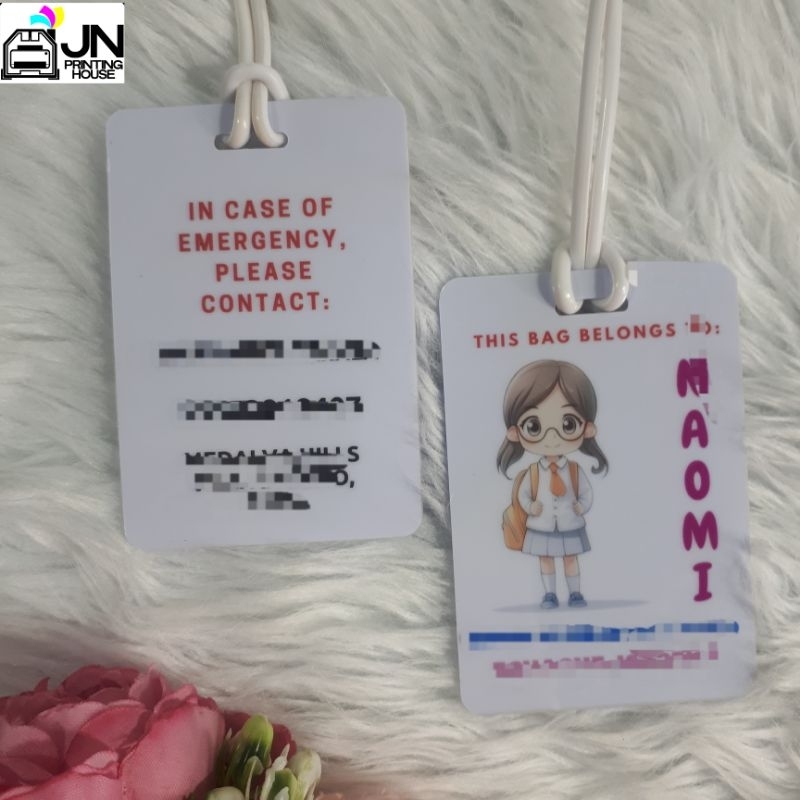 Customized PVC School Bag Tags For Kids Back to Back print for school ...