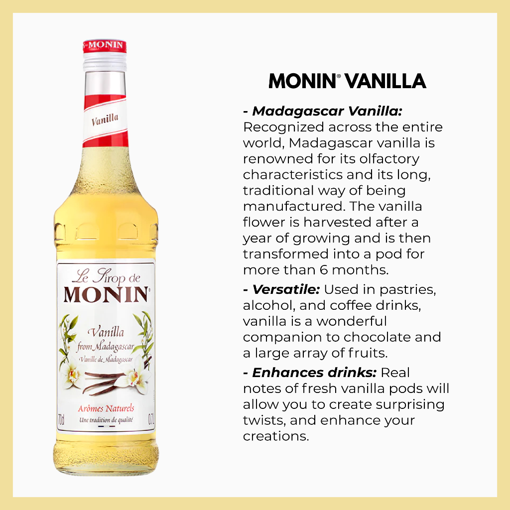 MONIN Flavored Syrups 250mL (Vanila, Vanilla Sugar-Free, Hazelnut ...