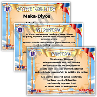 Laminated Wall Poster Decor DEPED MISSION VISION CORE VALUES | Shopee ...