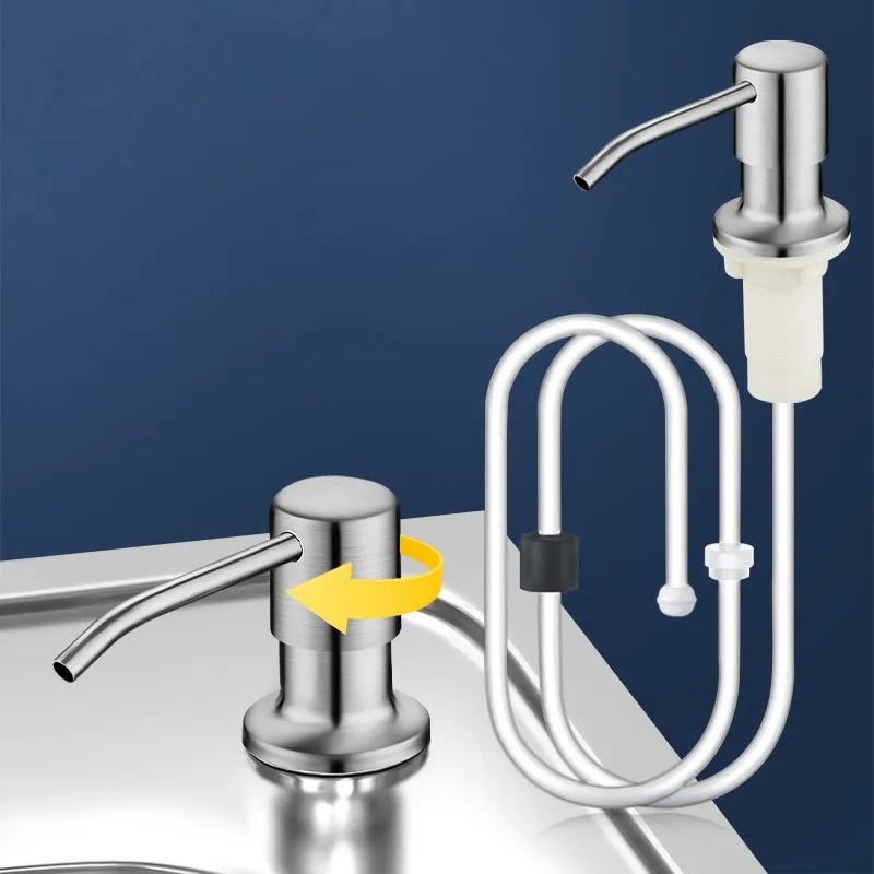 Kitchen Sink Soap Dispenser Pump Extension Tube Stainless Steel Kit ...