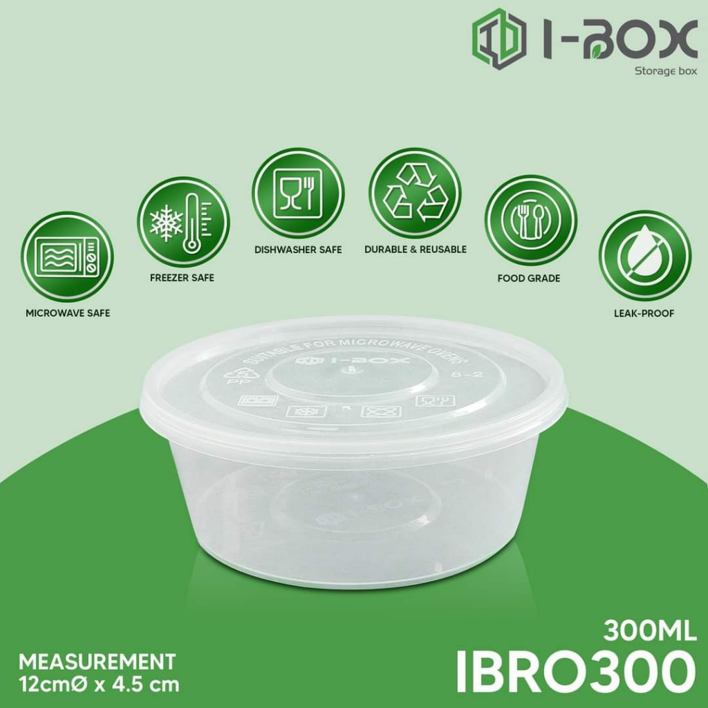 [10 PCS] IBOX ROUND SERIES 300ML/ 450ML/ 750ML CLEAR CONTAINER ...