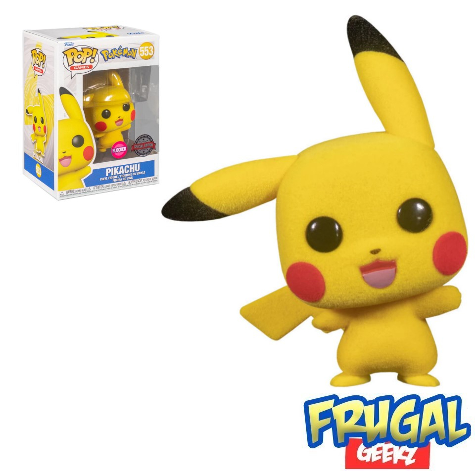 Funko Pop! Games: Pokemon - Pikachu Waving Flocked Special Edition ...