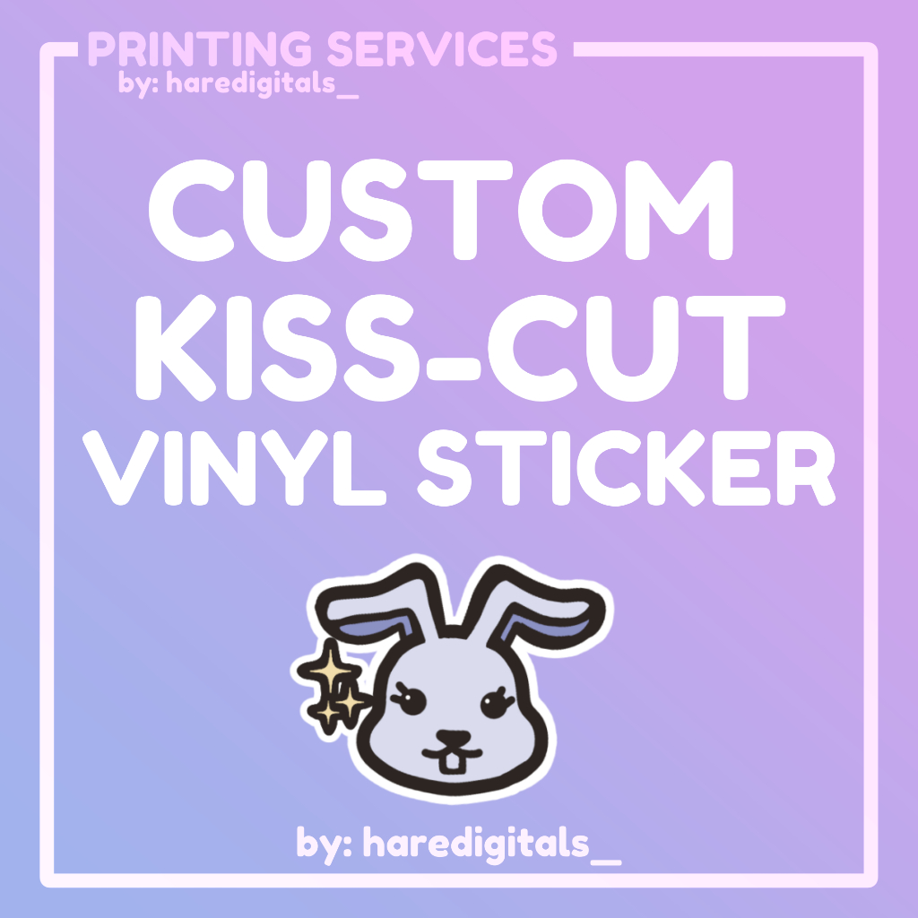 CUSTOM KISS-CUT LAMINATED VINYL STICKERS [PRINT&CUT] | by: haredigitals ...