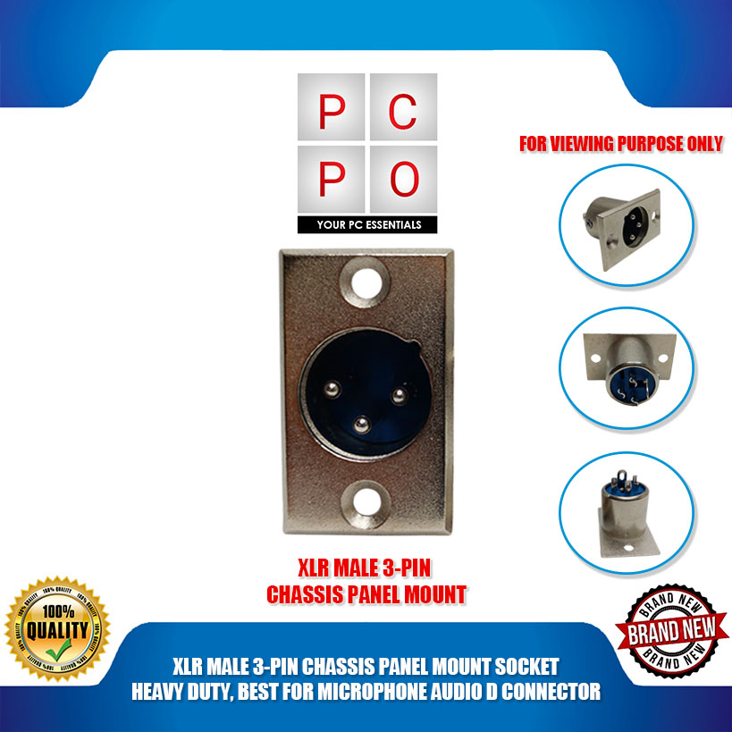 PC PO XLR MALE 3-PIN CHASSIS PANEL MOUNT SOCKET HEAVY DUTY, BEST FOR ...