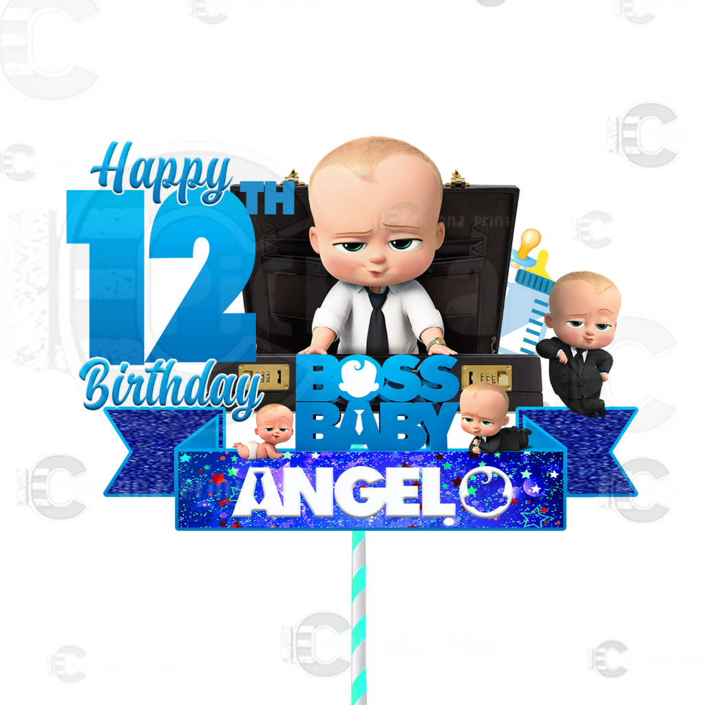 Personalized/Customized Boss Baby Theme Cake Topper for DIY Party ...