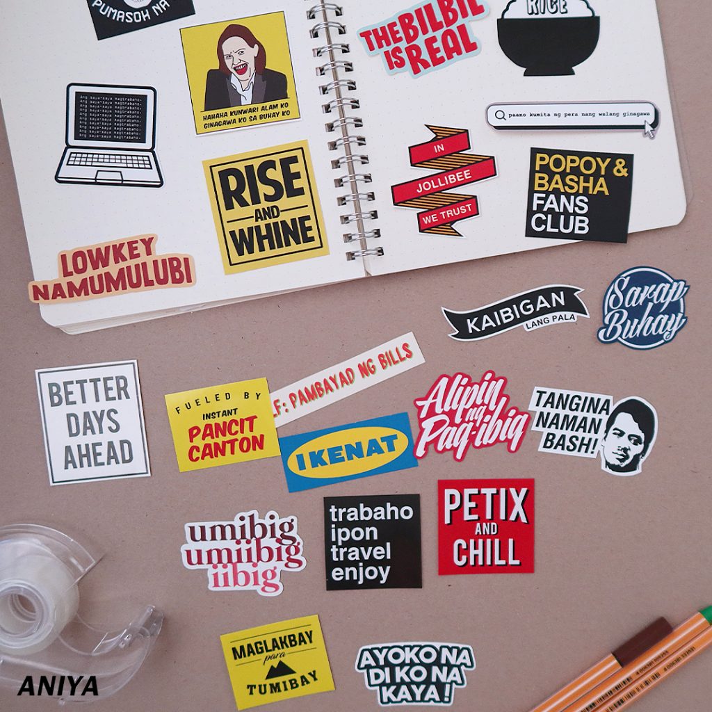 ANIYA CLOTHING Sticker Happy Set Waterproof Stickers Journal Laptop ...