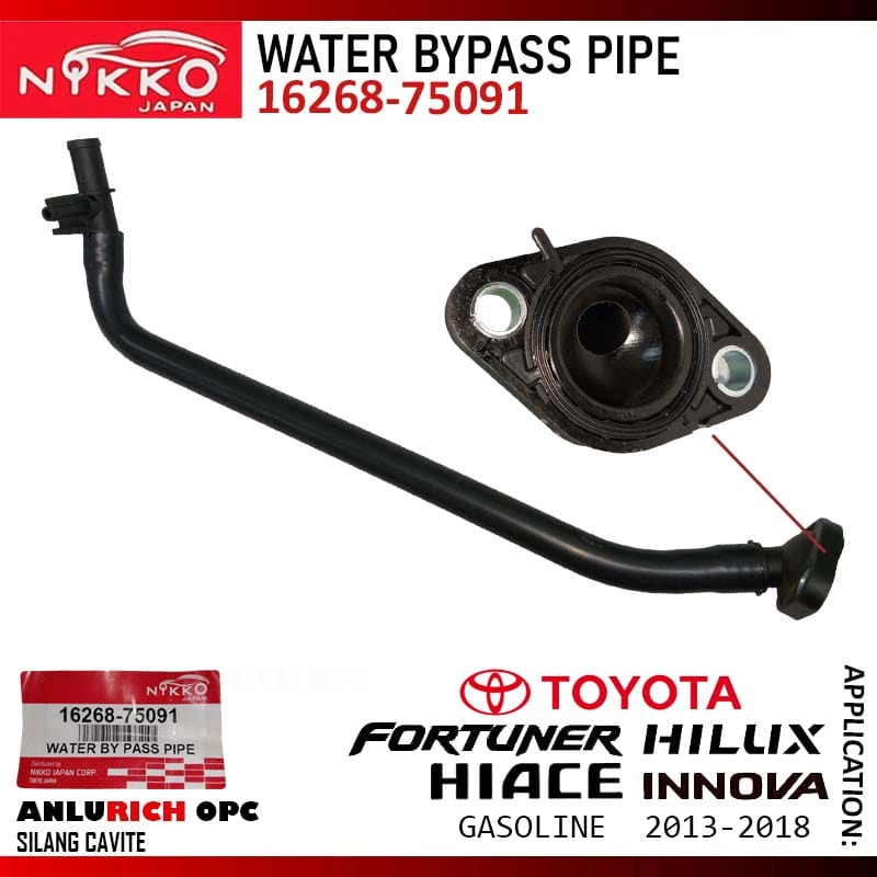 NIKKO WATER BYPASS PIPE for TOYOTA FORTUNER HIACE HILUX INNOVA GASOLINE ...
