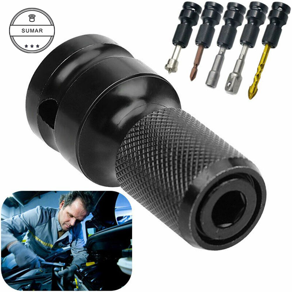 1/2" to 1/4" Hexagon Shank Chuck impact wrench socket adaptor Air Power ...