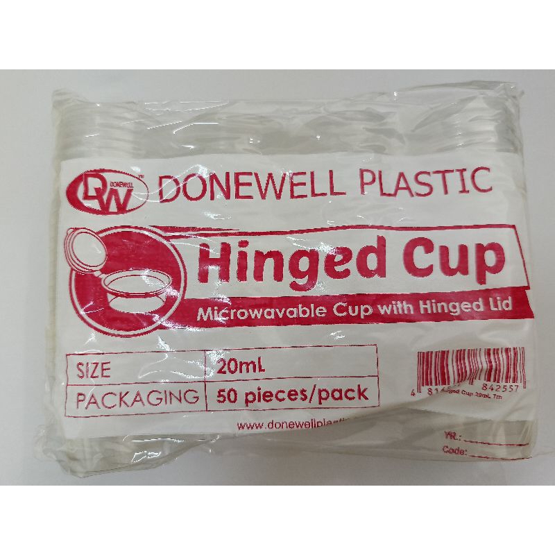 20ML Donewell-Hinged Cup, Microwavable w/ lid (50pcs) | Shopee Philippines
