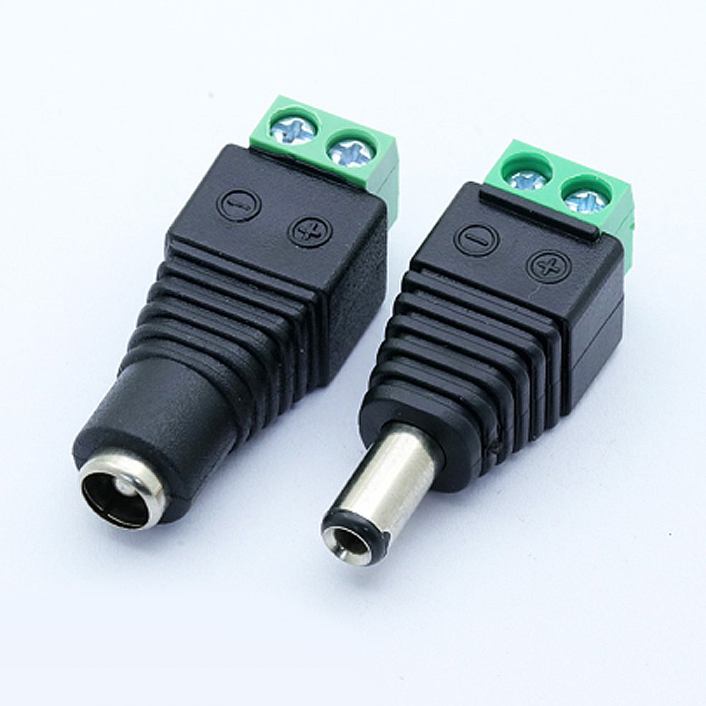 12v connector DC Male & Female video balun bnc connector for cctv 5.5*2.1 DC Jack Connector CCTV ...