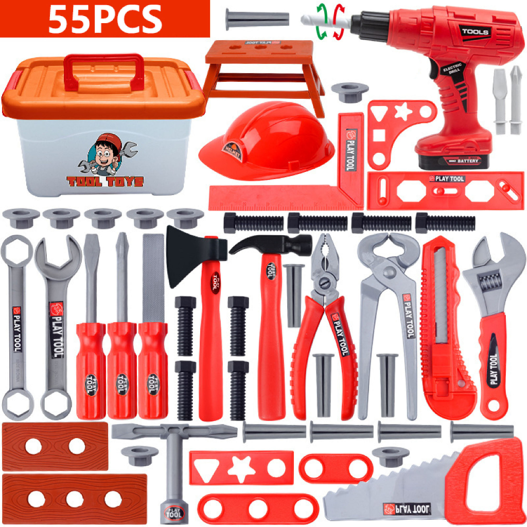 Kids Toolbox Kit Educational Toys Boys Tool Set Simulation Plastic ...