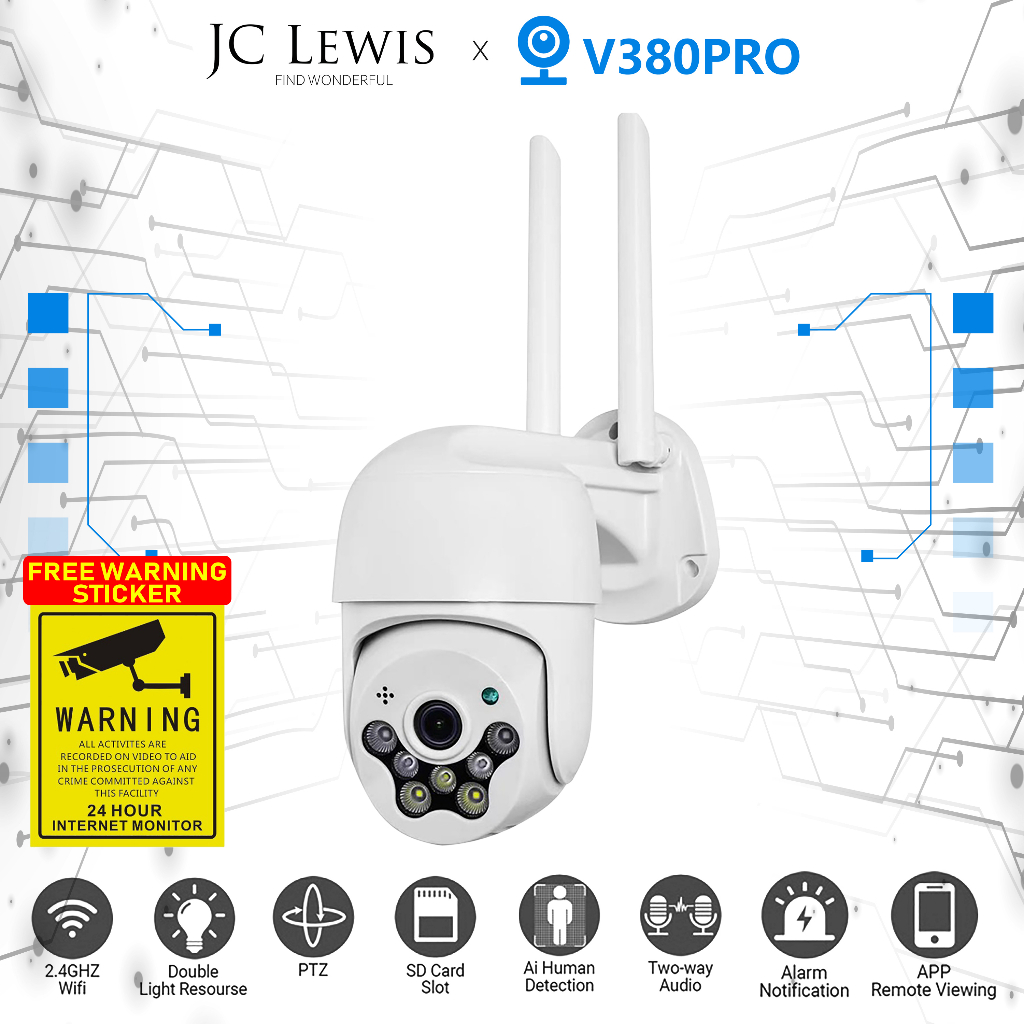 V380 Pro A8 HD Wireless IP Camera Cctv Camera Wifi Connect TO Cellphone ...