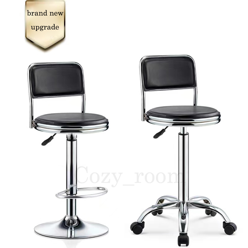 Home Stainless Rolling Stool Bar Stool Bar Chair Lifting Beauty Stool ...