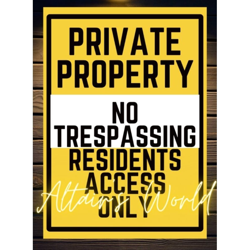 Private Property No Trespassing Keep Out Resident Only Signage ...
