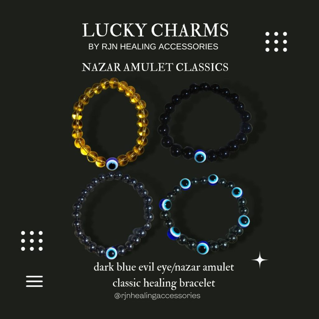nazar amulet dark blue evil eye classic healing bracelet / cleansed ...
