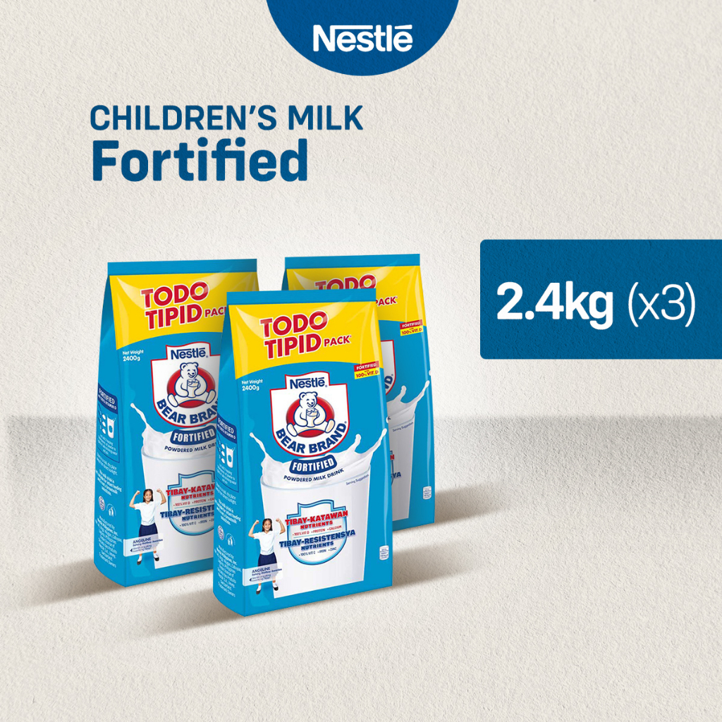 Bear Brand Fortified Powdered Milk Drink 2.4kg - Pack of 3 | Shopee ...