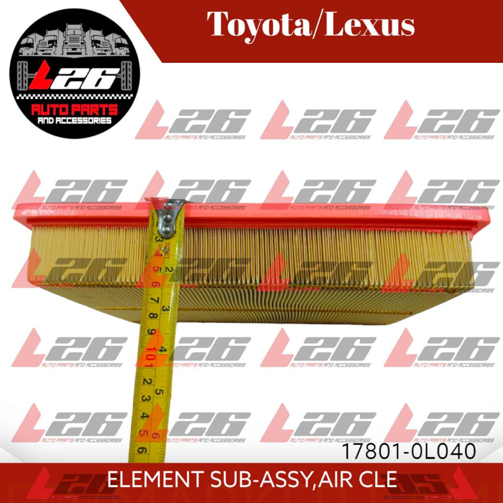 GENUINE Toyota Air Filter Innova / Fortuner / Hilux 2016 up 17801-0L040 ...