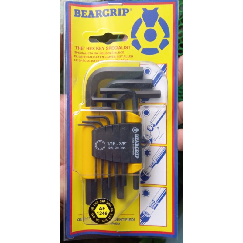 Original BEARGRIP Allen Wrench Hex Key 9pc short series Set Made in ...